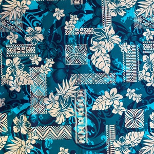GTEX Collection - Polynesian Fabric -tribal Tapa Print Floral Design ...