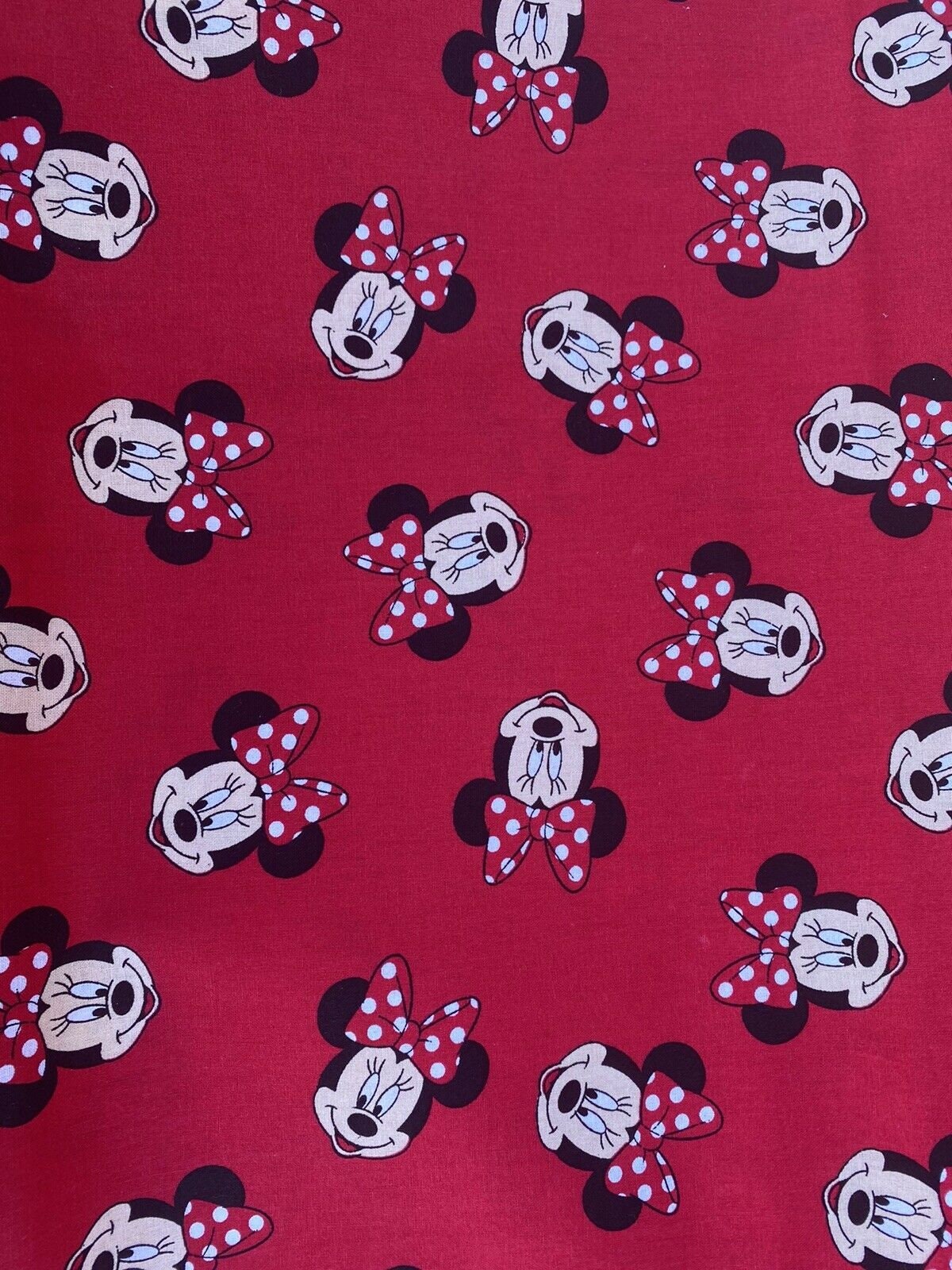 Disney Minnie Mouse Cotton Fabric Tossed Minnie Heads 100% - Etsy UK