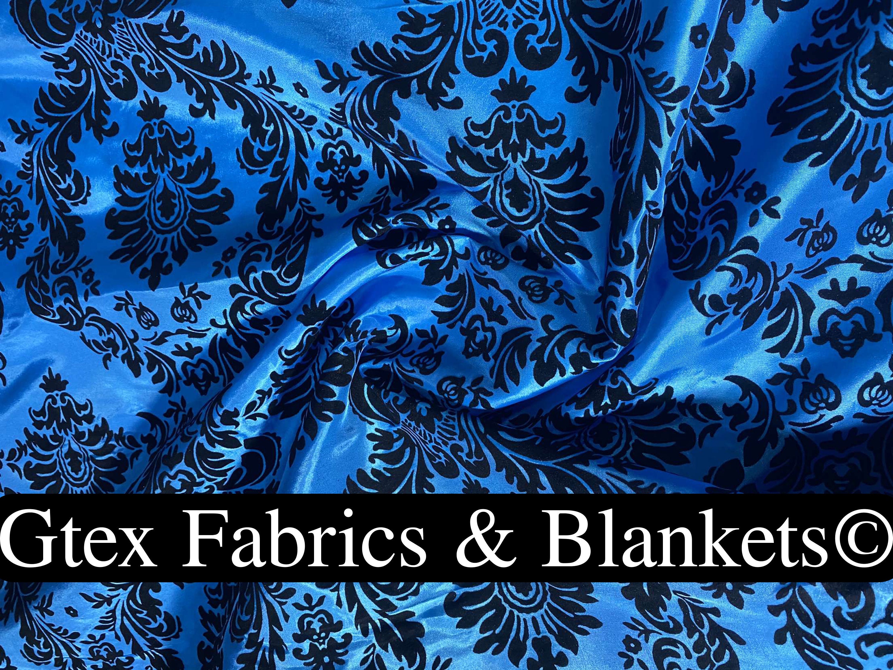 Royal Blue Damask Fabric - Etsy
