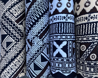 Fiji Green Geometric Illustration Fabric Fijian Tapa 246 by - Etsy