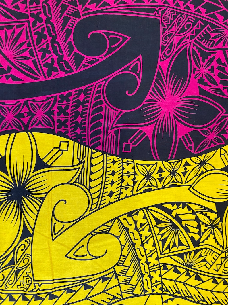 GTEX Collection - Polynesian Fabric -tribal Tattoo and Floral Design ...
