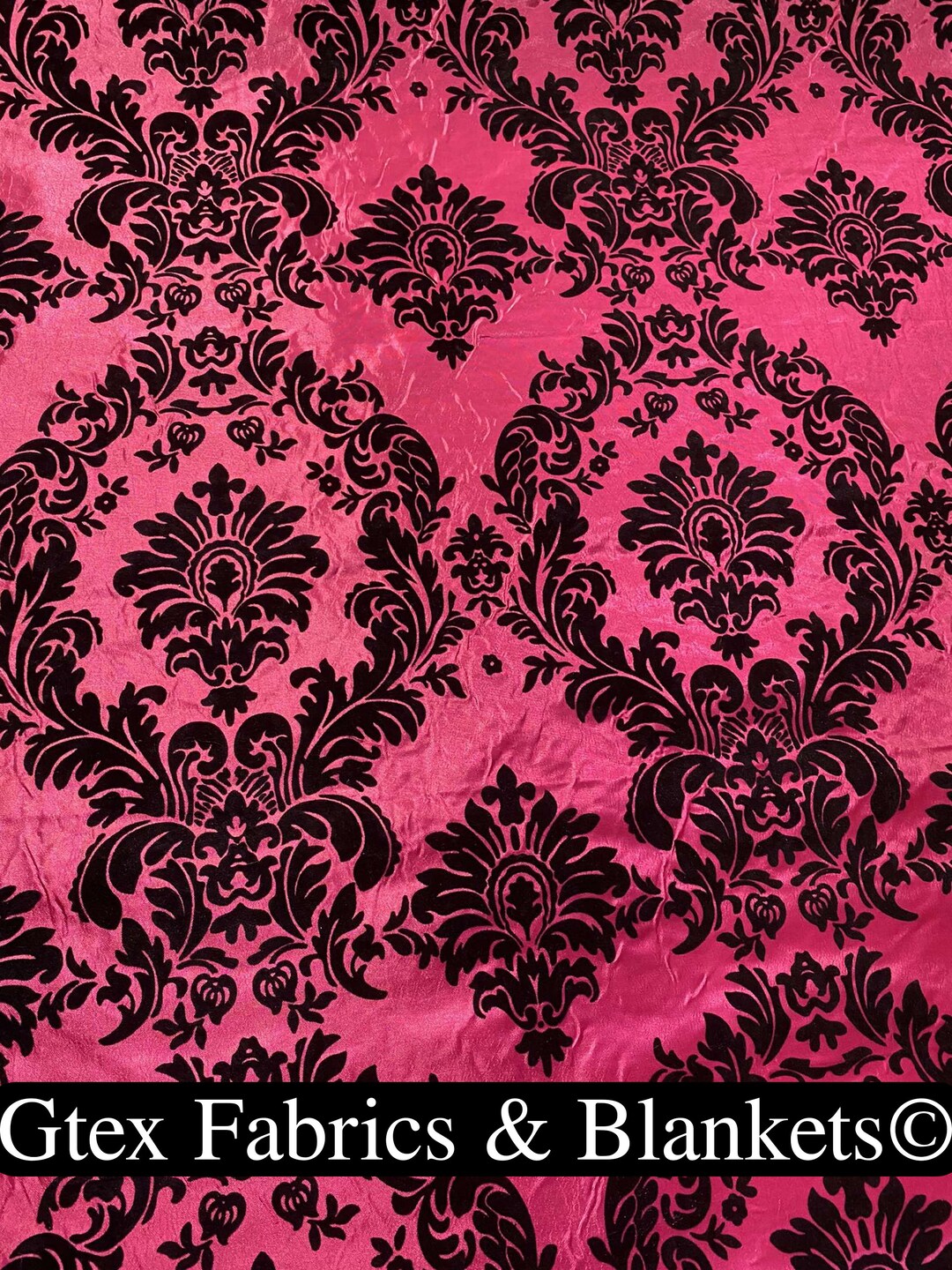 Royal Victorian Gothic Damask Taffeta Flocked Fabric for Dresses, Home ...