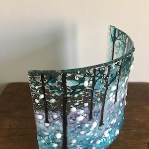 Winter Forest Fused Glass Curve - Etsy