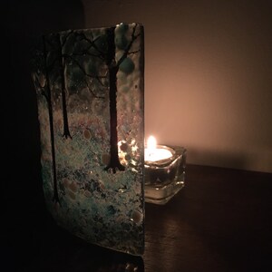 Winter Forest Fused Glass Curve - Etsy