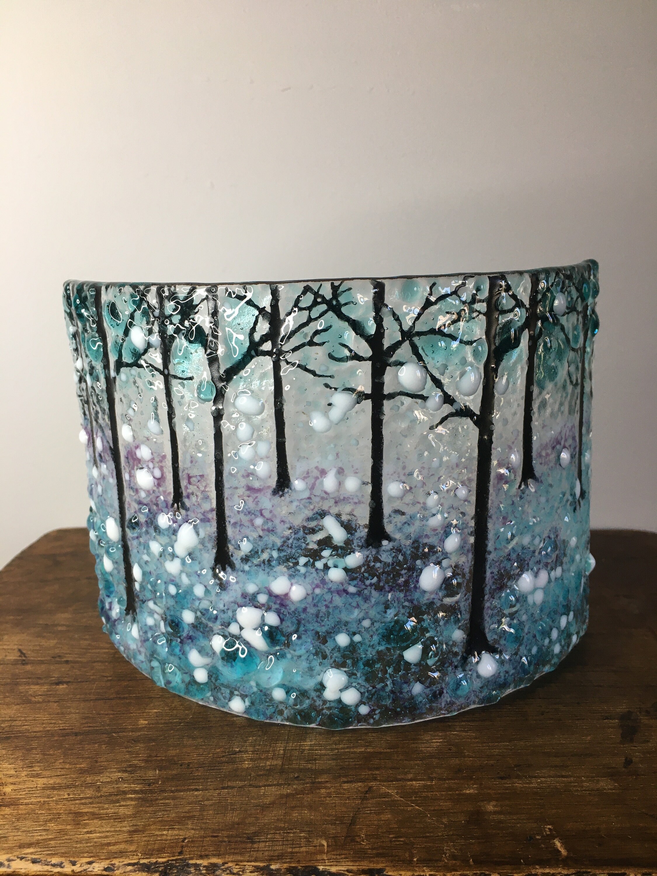 Winter Forest Fused Glass Curve - Etsy