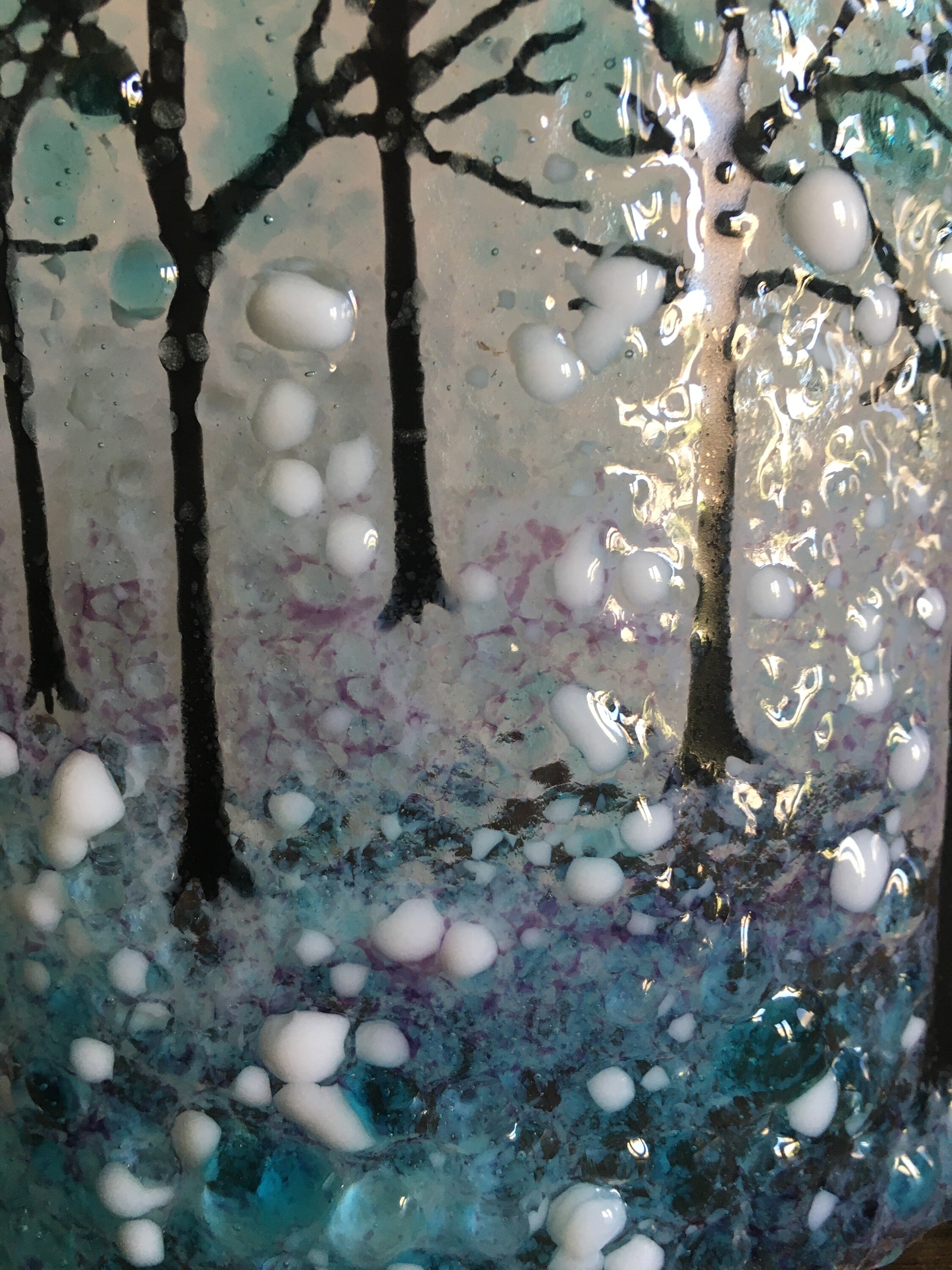 Winter Forest Fused Glass Curve - Etsy