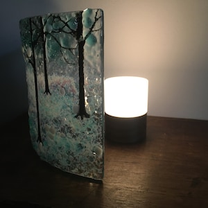 Winter Forest Fused Glass Curve - Etsy