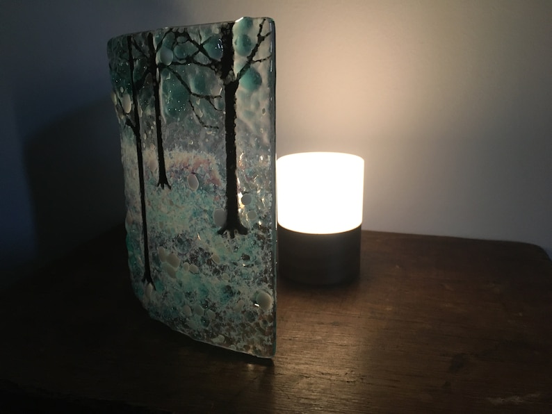 Winter Forest Fused Glass Curve - Etsy