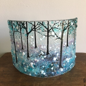 Winter Forest Fused Glass Curve - Etsy