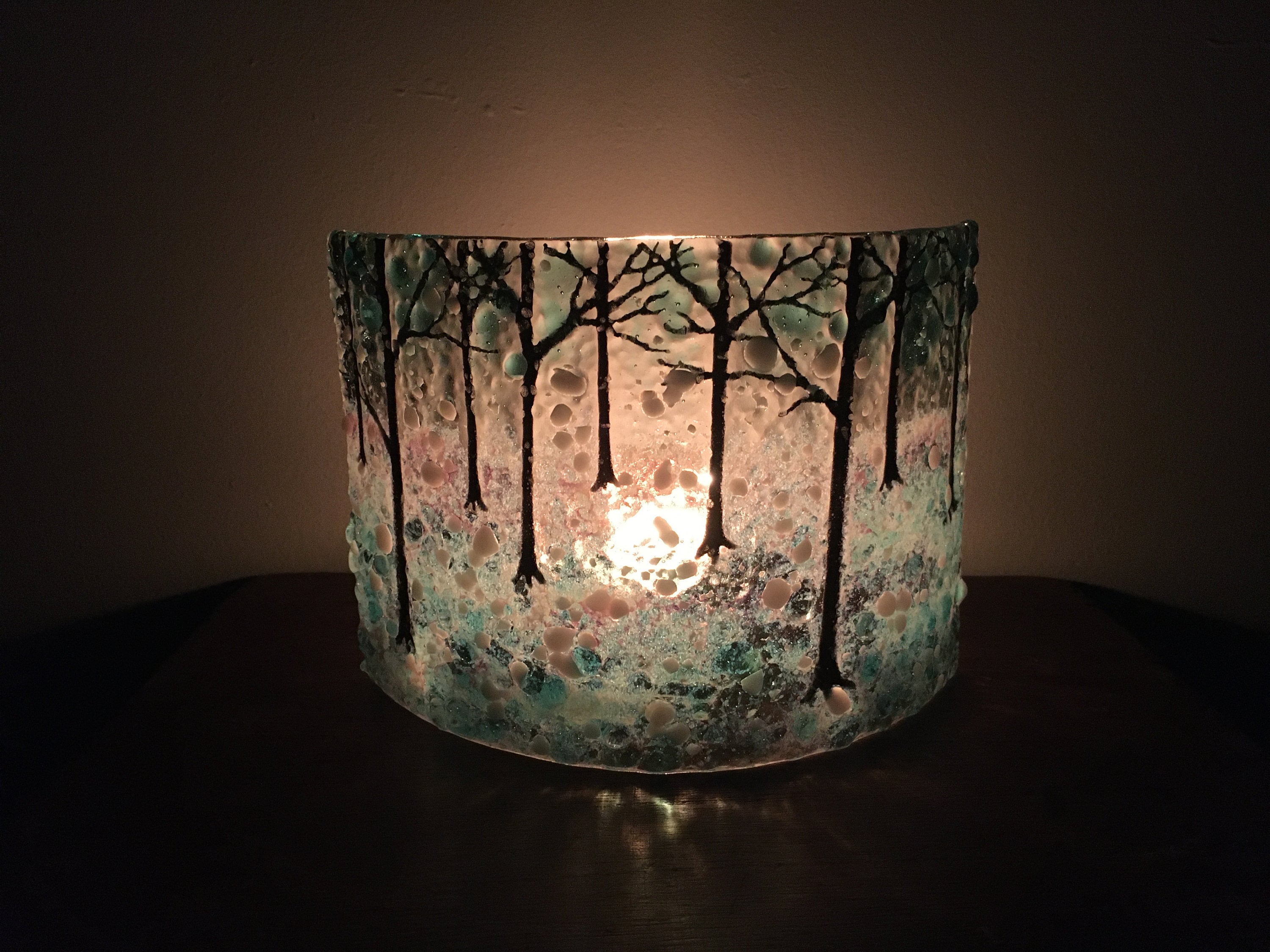 Winter Forest Fused Glass Curve - Etsy