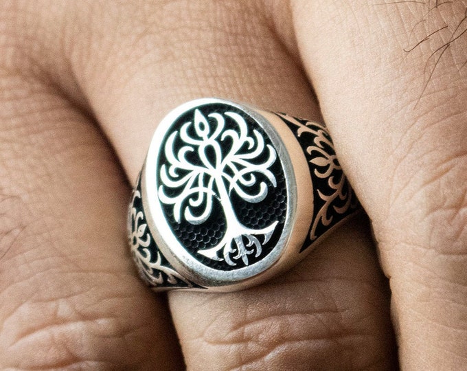 925 Sterling Silver Tree of Life Ring for Men or Women - Etsy