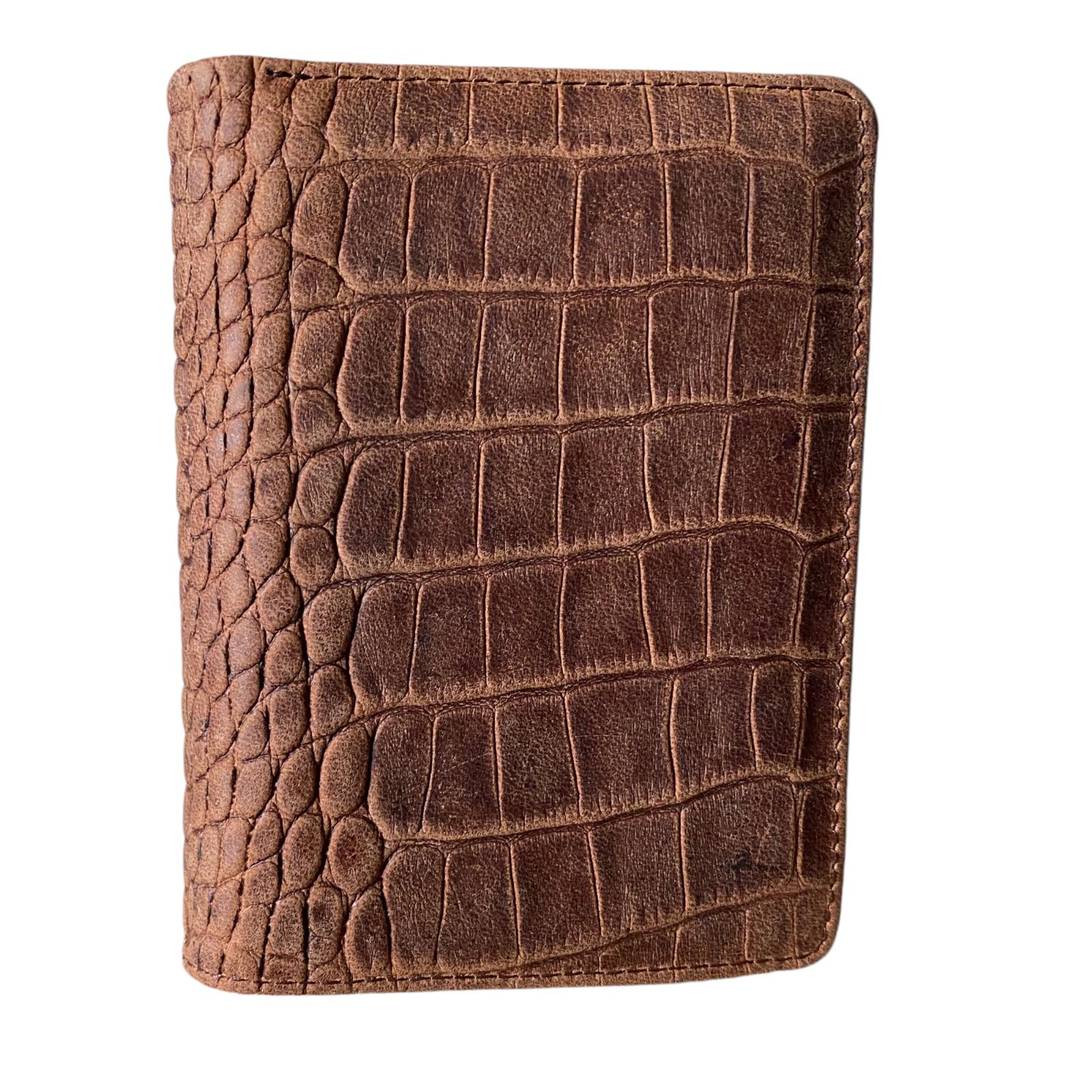 Police Badge Wallet All Leather Universal Fit- Brown Croc - Etsy
