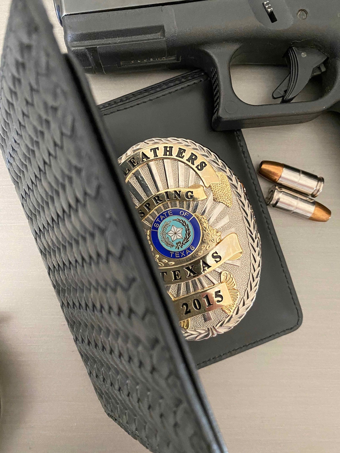 Police Leather Badge Wallet for Pin Back Badges-black | Etsy