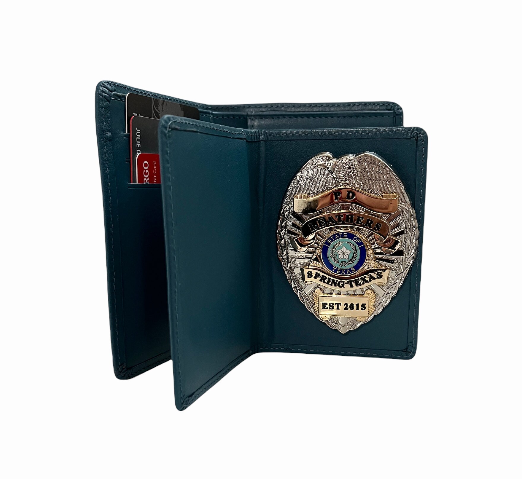 Police Badge Wallet All Leather Universal Fit-dark Teal-for | Etsy