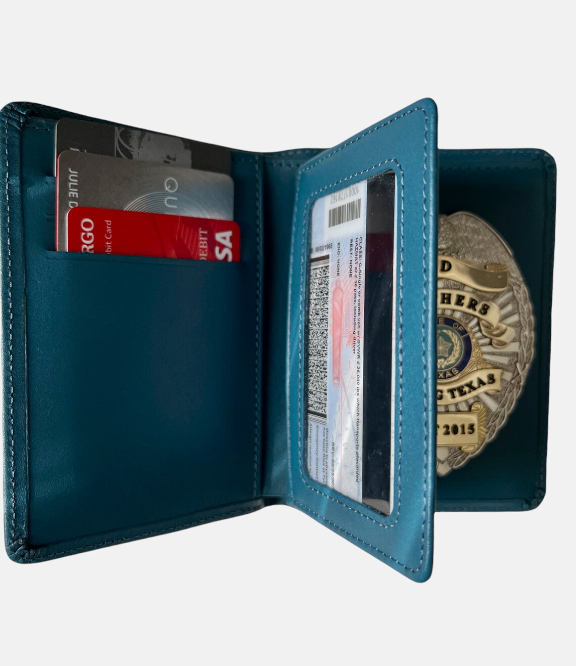 Police Badge Wallet All Leather Universal Fit-dark Teal-for | Etsy