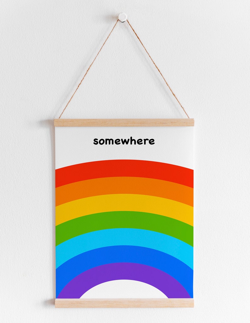 SOMEWHERE OVER the RAINBOW Print, Digital Download, Nursery Print, Gift ...