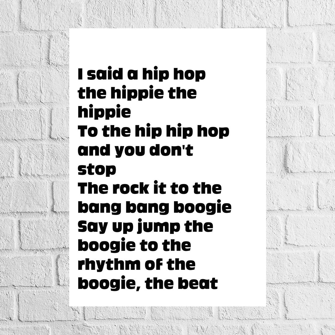 RAPPER'S DELIGHT LYRIC Print, Digital Download, Instant Download, Jpeg ...