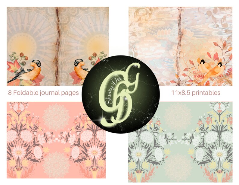 Autumn Flutter Printable Digital Paper; Scrapbooks, Junk Journal ...