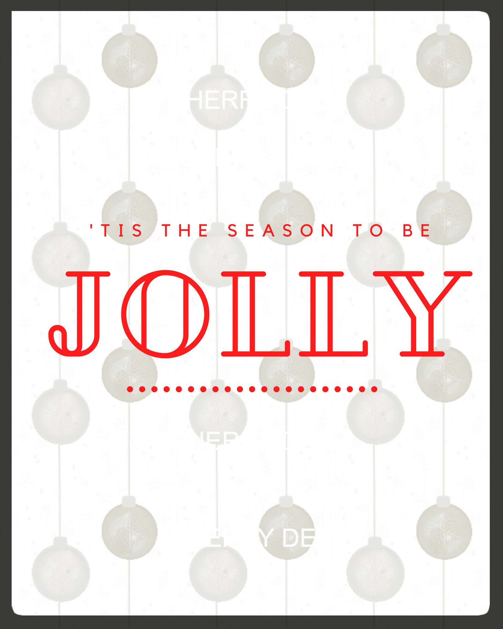 Tis' the Season to Be Jolly, 8x10 Instant Digital Download, Gift for ...