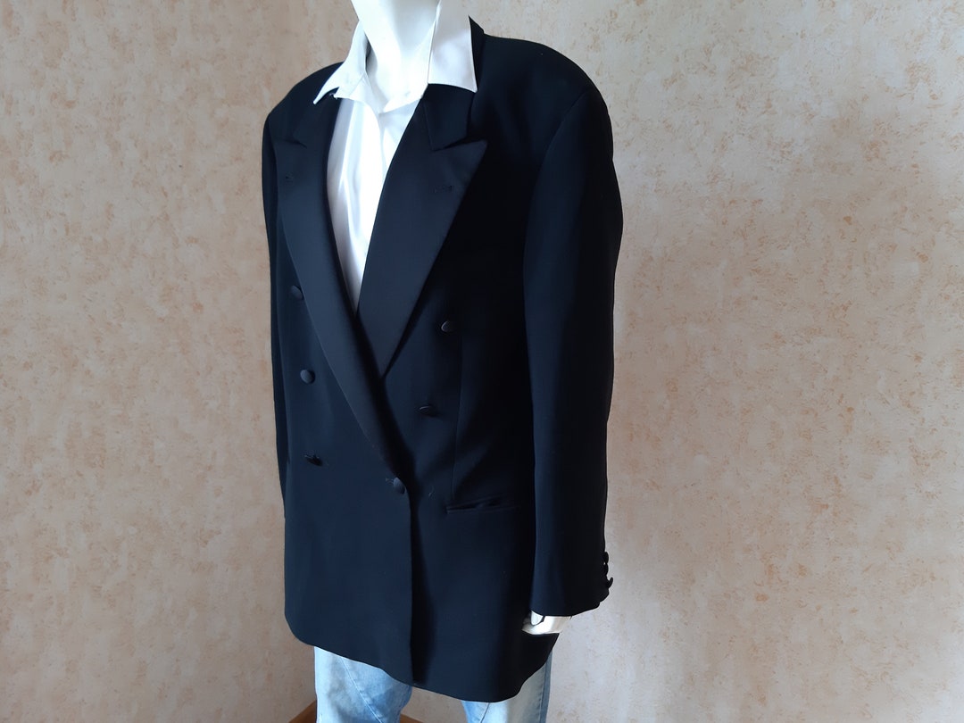 Vintage Wool Tuxedo Retro Tuxedo Men's Blazers Black Coat Size 50 ...