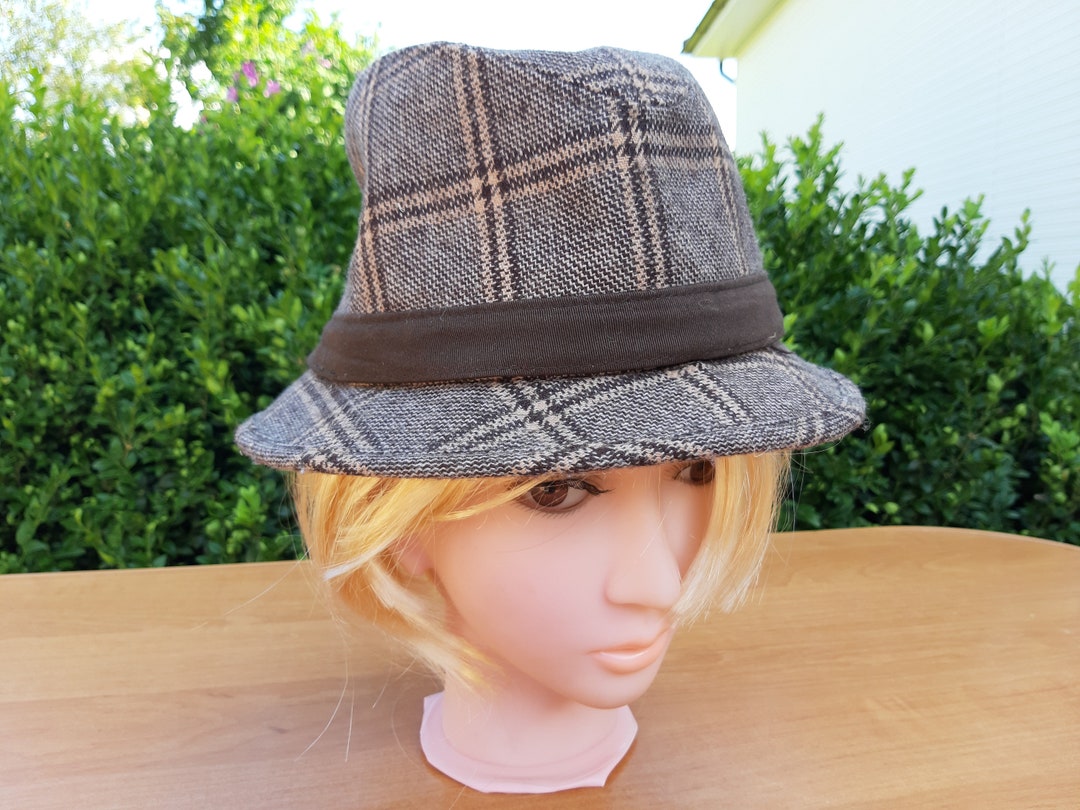 Vintage Fedora Hat. Gray Tweed Fedora. Vintage Viscose Wool Fedora Hat ...