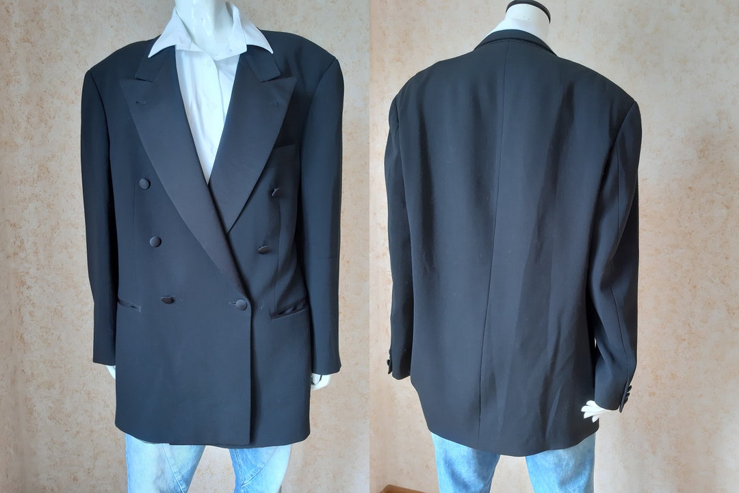 Vintage Wool Tuxedo Retro Tuxedo Men's Blazers Black Coat Size 50 ...