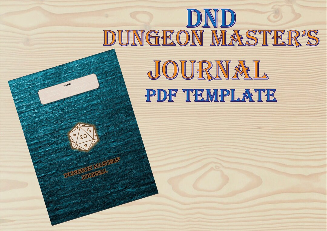 DND Dungeon Master's Journal Template PDF - Etsy
