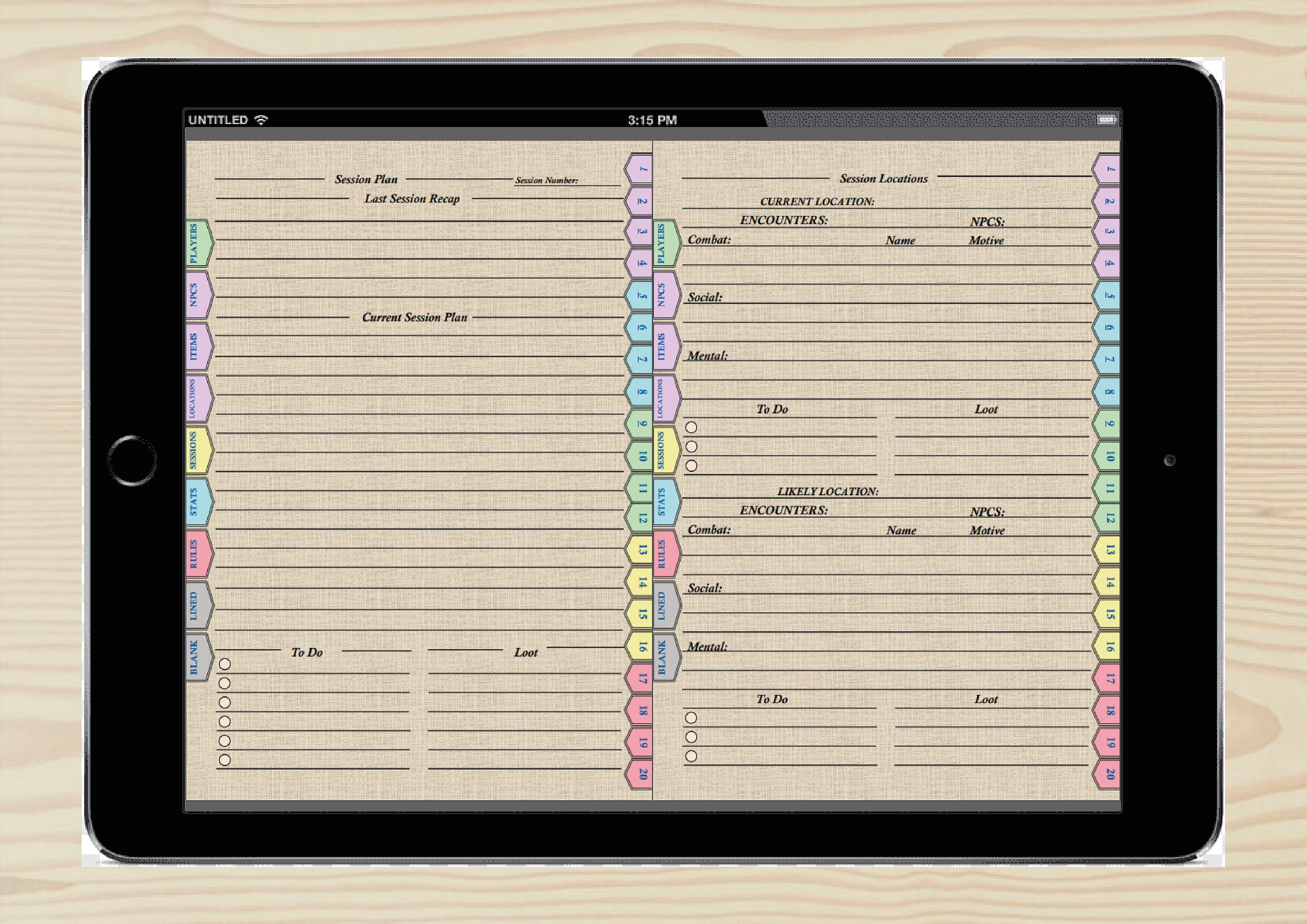 DND Dungeon Master's Journal Template PDF - Etsy