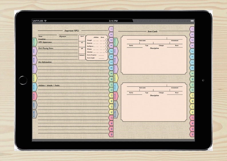 DND Dungeon Master's Journal Template PDF - Etsy