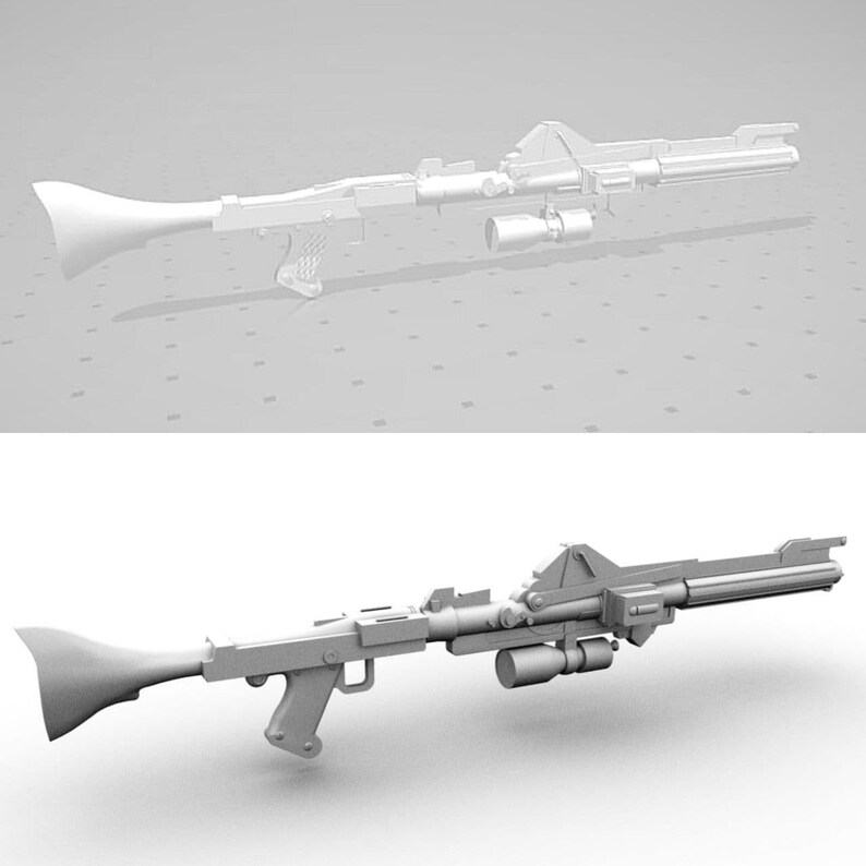3D MODEL Star Wars Clone Wars DC-15 Blaster Rifle File 1:1 - Etsy