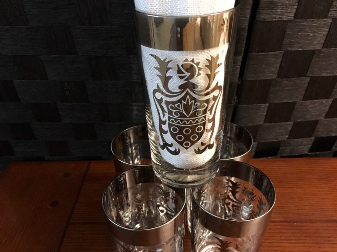 Guardian Ware Mid Century Silver Barware Glasses With Shield - Etsy
