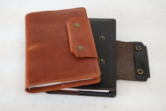 Leather notebook cover / Leather book cover / Leather bible | Etsy
