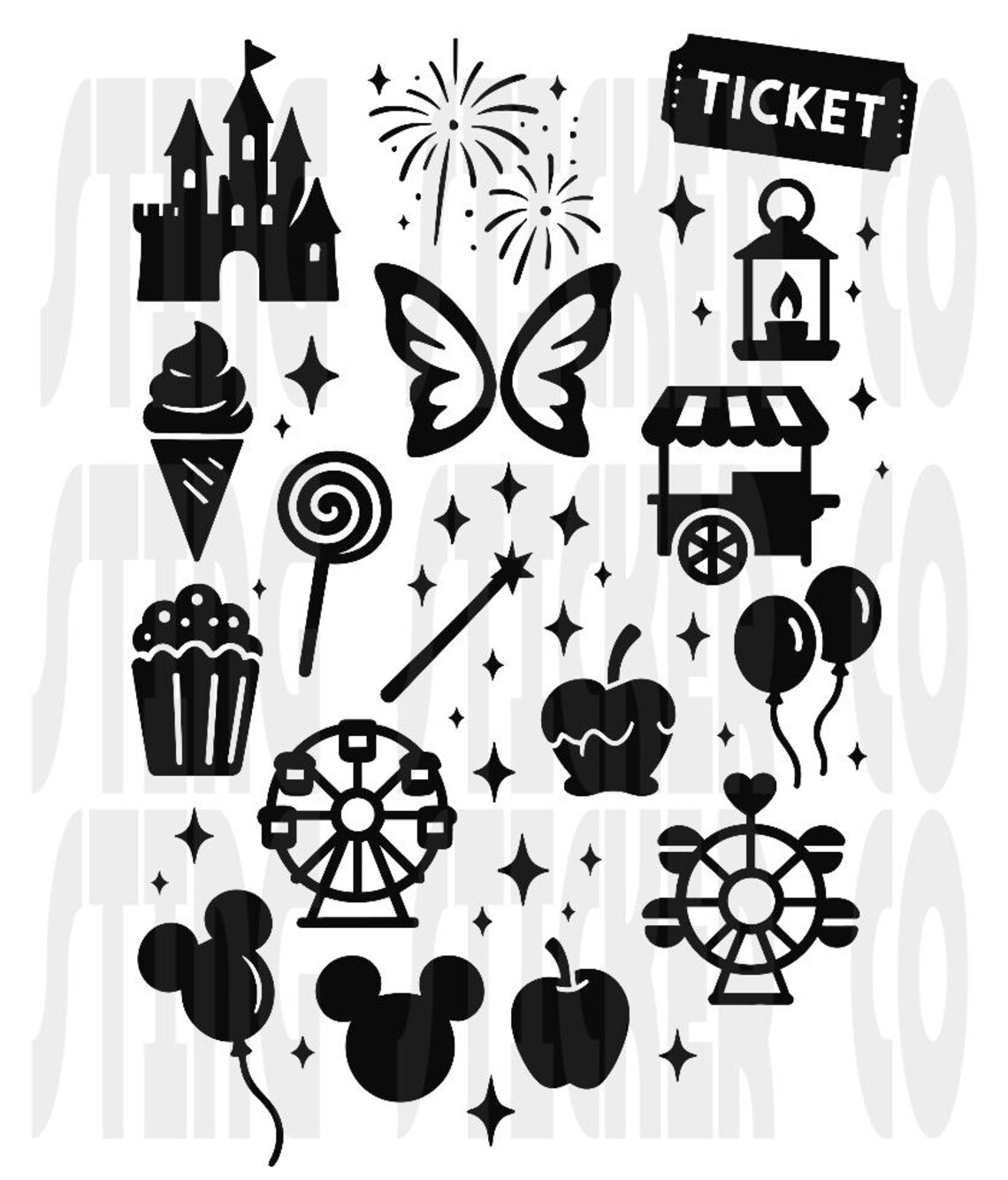 Magical Theme Park SVG Bundle, Magic Svg, Land Svg, Castle Svg, Ears ...