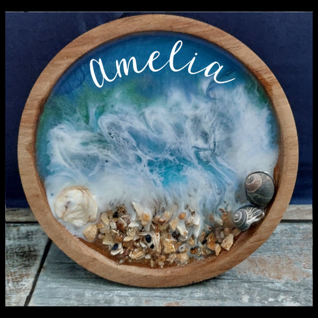 Wooden Jewelry Dish for Beach Lover, Ocean Themed Ring Dish Personalised , Hawaii Themed Ocean ...