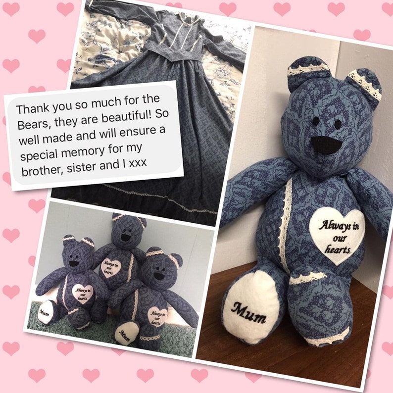 Memory bear made from loved ones clothes Memorial Gift. | Etsy