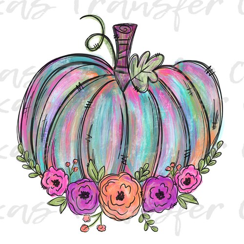 Pink Glitter Pumpkin Sublimation Heat Transfer Cotton Tshirt - Etsy