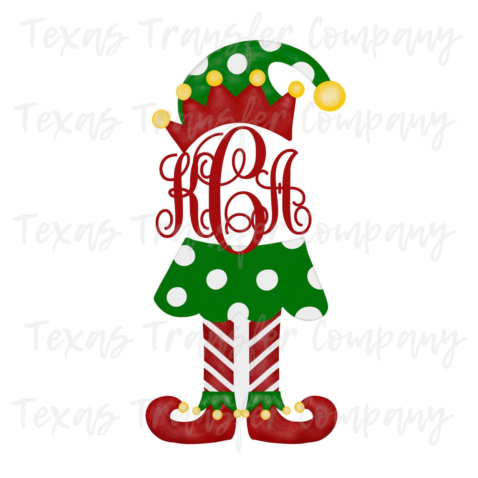 Girls Vine Monogram Elf Christmas Sublimation Transfer Cotton - Etsy