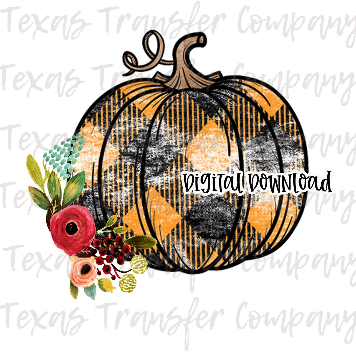 Boho Buffalo Plaid Pumpkin Png / Digital PNG / Watercolor - Etsy