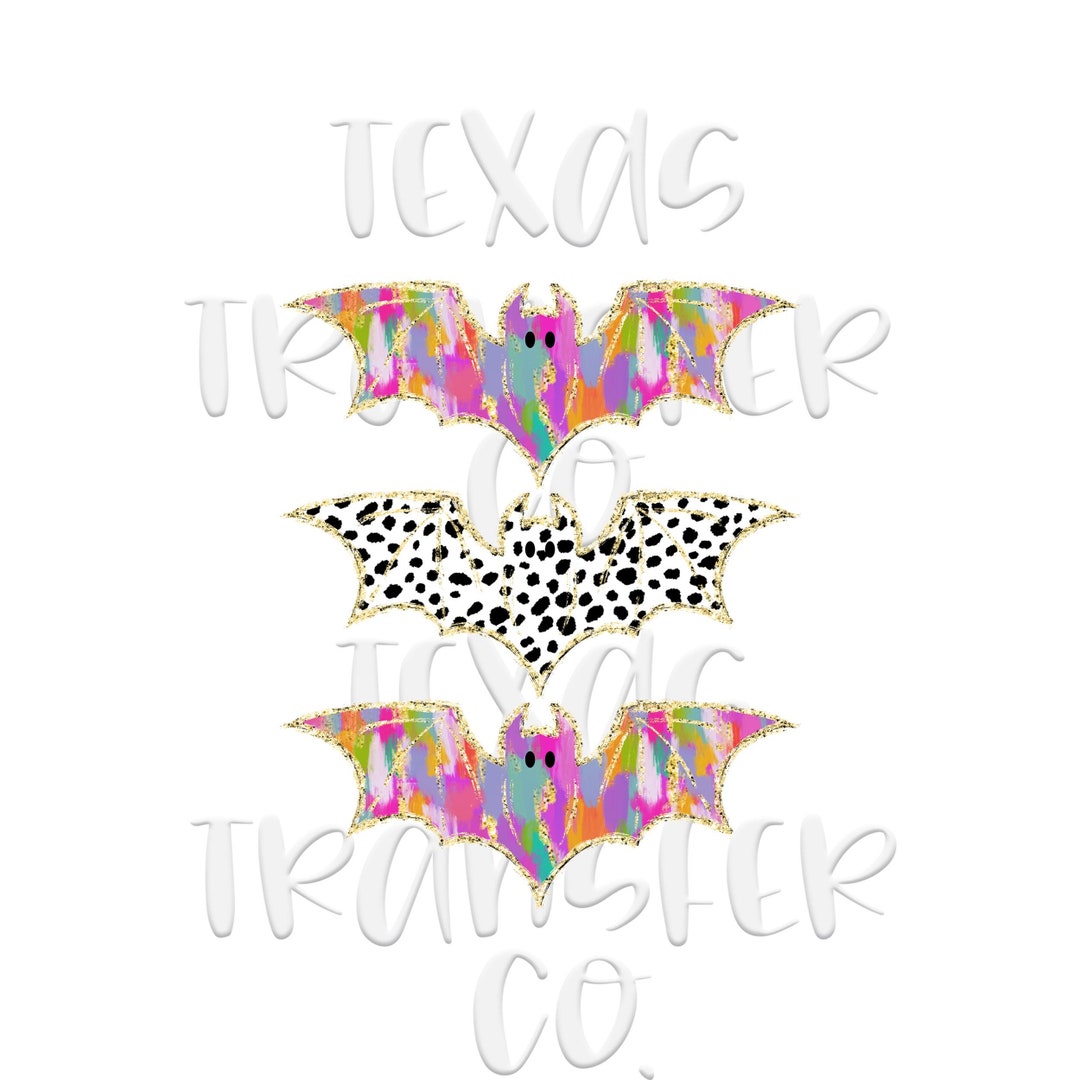 Brushtroke Bats Halloween Sublimation Transfer, Cotton Tshirt Transfer ...