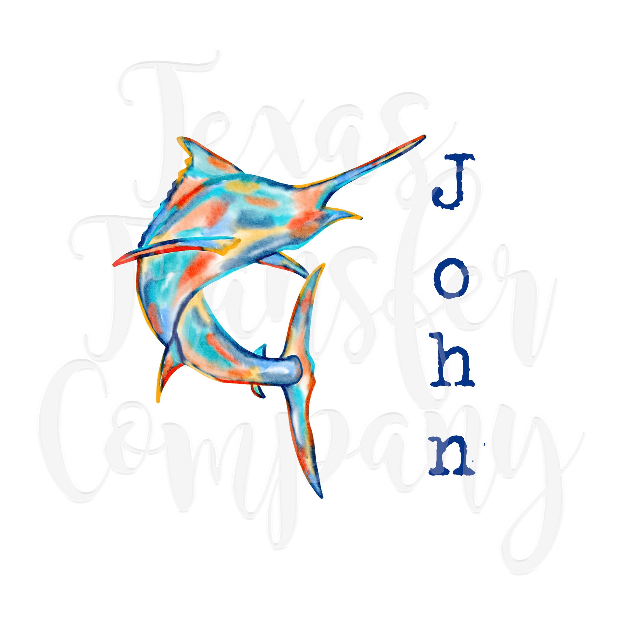 Colorful Marlin Sublimation Tshirt Transfer Cotton Tshirt - Etsy