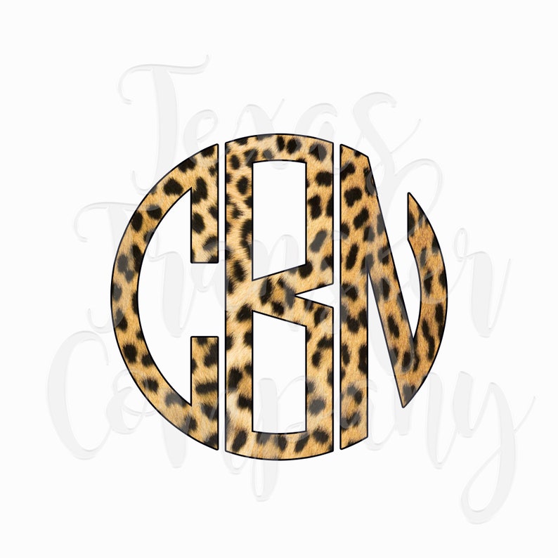 Round Leopard Monogram Customized Sublimation Transfer, Cotton Heat ...