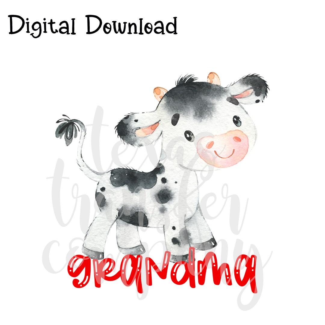 Grandma Cow Digital Download, Cow Birthday Png, Sublimation File, Kids ...
