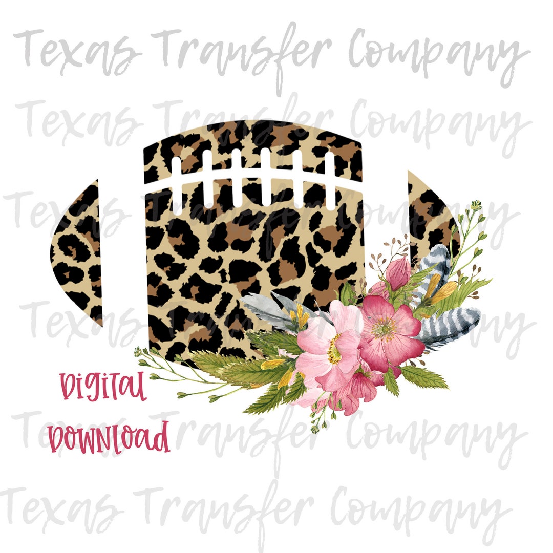 Football PNG for Sublimation or DTG / Digital PNG / Leopard Print ...