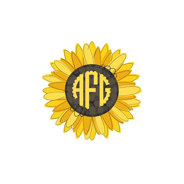 Sunflower Monogram - Etsy