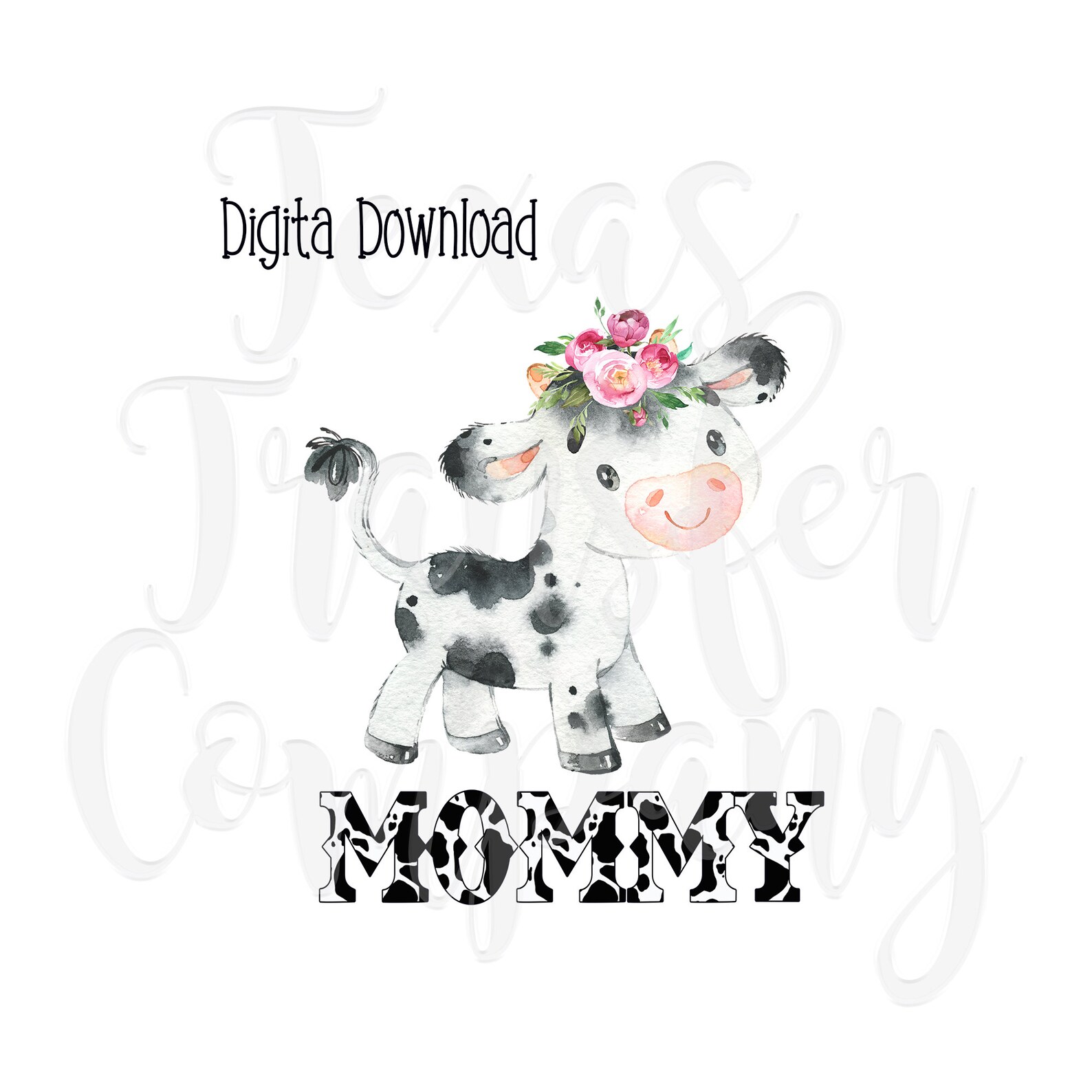 Mommy Cow Digital Download, Cow Birthday Png, Sublimation File, Girls ...