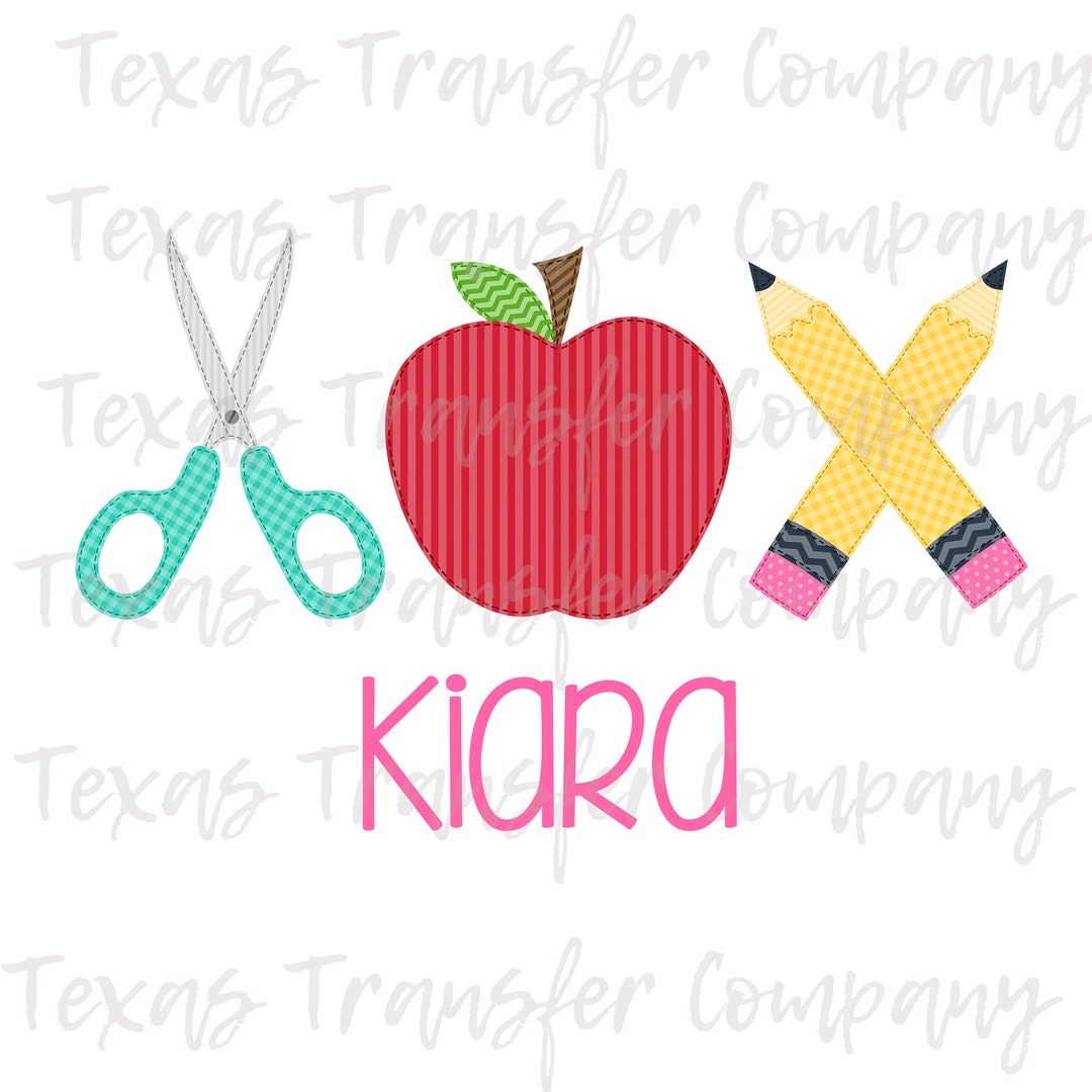 Girls Back to School Sublimation Heat Transfer, Ready to Press, Pencils ...