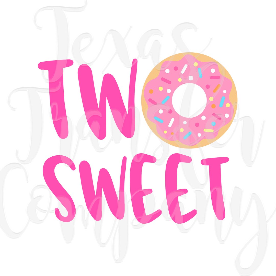 Two Sweet Donut Birthday Tshirt Transfer Ready to Press, Girls 2nd ...