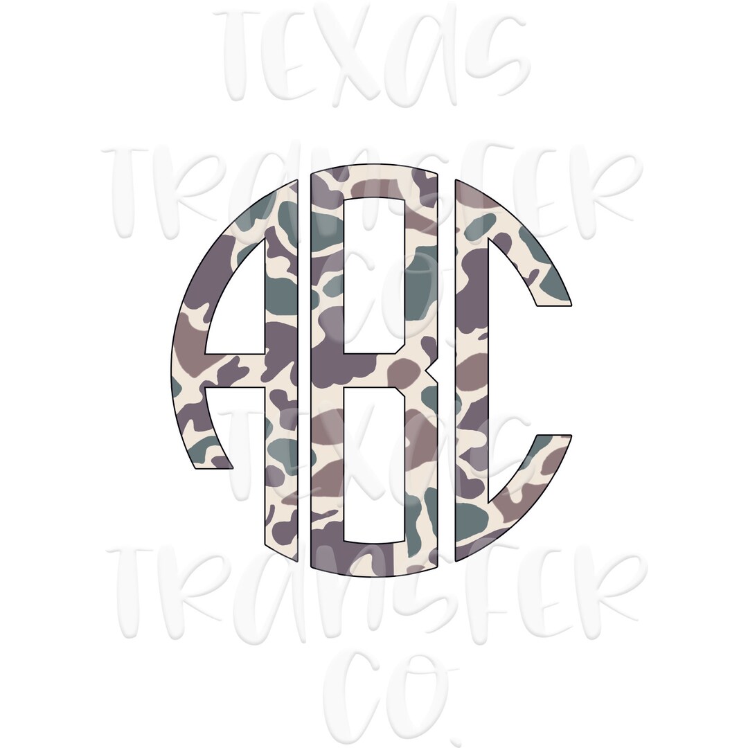 Round Camo Monogram Sublimation Transfer, Boy Camo Transfer, Hunting ...
