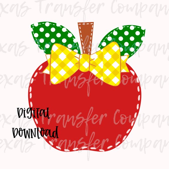 Apple Digital Download Back to School Digital Design Back to | Etsy