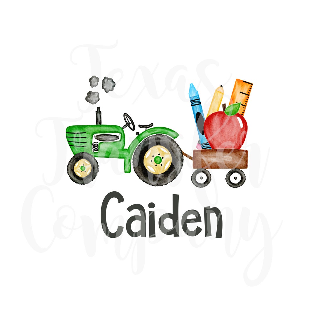 Boys Back To School Tractor Sublimation Heat Transfer Cotton Tshirt boys-back-to-school-tractor-sublimation-heat-transfer-cotton-tshirt